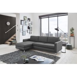 Ecksofa DIE PLANBAR "MP-IN19027 L-Form", grau (anthrazit), B:265cm H:82cm T:172cm, 100% Polyester, Sofas, Ecksofa, wahlweise mit Bettfunktion, frei im Raum stellbar
