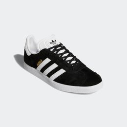 Sneaker adidas originals "GAZELLE", Herren, Gr. 38,5, schwarz-wei&szlig; (core schwarz, wei&szlig;, gold metallic), Leder, Synthetik, Schuhe Sneaker