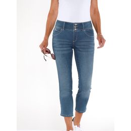7/8-Jeans Casual Looks, Damen, Gr. 52, Normalgr&ouml;&szlig;en, blau (blau, stone, washed), 79% Baumwolle, 19% Polyester, 2% Elasthan, unifarben, 7/8-L&auml;nge, Jeans 7/8-Jeans