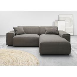 Ecksofa Home Affaire "Glimminge L-Form auch in Breitcord, Feincord + Easy care-Bezug", grau, B:234cm H:71cm T:191cm, 95% Polyester, 5% Nylon, Sofas, Ecksofa, Breite 234, Zierkissen