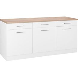 Unterschrank KOCHSTATION "KS-Visby", wei&szlig;, B:180cm H:85cm T:60cm, Schr&auml;nke, Unterschrank, Breite 180 cm