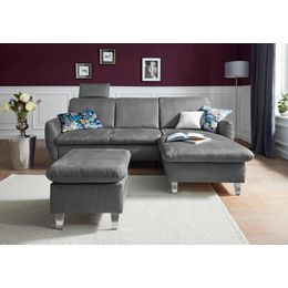 Sit & More Hocker SIT & MORE "Daytona", grau (steel), B:58cm H:48cm T:58cm, Luxus-Microfaser ALTARA NUBUCK (100% Polyester);Struktur (100% Polyester);Luxus-Microfaser weich (98% Polyester 2% Polyamid), Hocker, Hocker