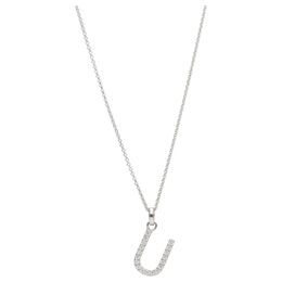 Kette mit Anh&auml;nger Smart Jewel "Kette Buchstabe U mit Zirkonia Steine, Silber 925", silber, Halsketten, Damen, Silber 925 (Sterlingsilber), Kette mit Anh&auml;nger