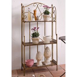 Standregal Home Affaire, gold (goldfarben), B:60cm H:126,9cm T:28cm, Metall, Regale, Standregal