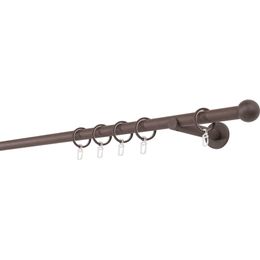 Gardinenstange mydeco "20mm Ball Wandtr&auml;ger 12 cm", braun, L:280cm, Gardinenstangen, Gardinenstange