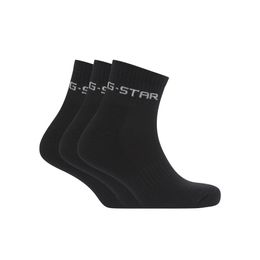 G-Star Raw Kurzsocken G-STAR "GROVE, 3 PACK ANKLE SPORTS SOCKS", Herren, Gr. 44-47, schwarz, Baumwollmischung, unifarben, Socken Kurzsocken, mit Logo-Jacquard