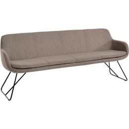 Essbank Musterring "Tavia", grau (taupe, schwarz), B:220cm H:87cm T:66cm, 100% PES, Sitzb&auml;nke, Essbank, Schlittengestell in drei Ausf&uuml;hrungen, Breite 180, 200 oder 220 cm