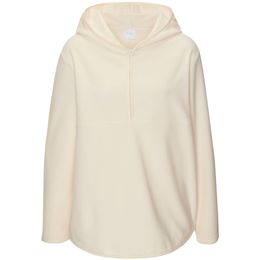 Hoodie Vivance, Damen, Gr. 40/42, beige (creme), Obermaterial: 100% Polyester, unifarben, bequem h&uuml;ftlang, abgesteppt, Sweatshirts Hoodie, mit Rei&szlig;verschluss