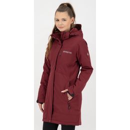 Winterjacke DEPROC Active "MONTREAL LONG WMN", Damen, Gr. 52 (XXL), rot (wine), 96% Polyester; 4% Elasthan, Windstopperb&uuml;ndchen mit Daumenl&ouml;chern,mit Schneefang,mit verstellbarem Klettverschluss, Jacken Winterjacke, auch in Gro&szlig;en Gr&ouml;&szlig;en erh&auml;ltlich
