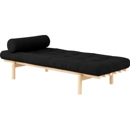 Daybed Karup Design "Next", grau (holzkohle, klarlackiert kieferholz), B:75cm H:37cm L:200cm, Daybetten, Daybed, aus massiven Kiefernholz, inkl. Futonmatratze und Kissen