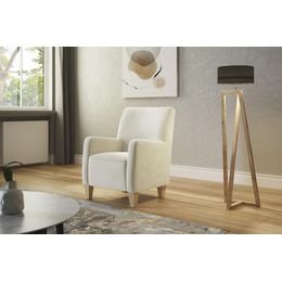 Sessel Home Affaire "Viva", beige (elfenbein), B:74cm H:93cm T:81cm, 100% Polyester, Sessel, Sessel, mit Federkern, mit Buchef&uuml;&szlig;en