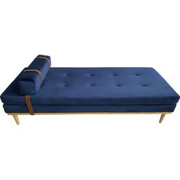 Daybed Salesfever "Bett: Entspannung pur", blau (blau, natur, natur), B:75cm H:42cm L:180cm, 100% Polyester, Daybetten, Daybed, Entspannung pur: Tagesliege mit Kopf- und Nackenst&uuml;tze