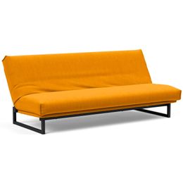 Schlafsofa INNOVATION LIVING &trade; "Fraction Dauerschlaffunktion, schlicht und elegant, Industriedesign", gelb (burned curry), B:200cm H:82cm T:95cm, 100% Polyester, Sofas, Schlafsofa, bequem, R&uuml;ckenlehne 3-fach verstellbar