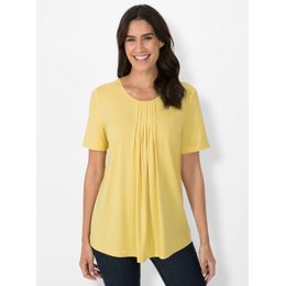 Rundhalsshirt Inspirationen "Shirt", Damen, Gr. 44, gelb (zitrone), 92% Viskose, 8% Elasthan, unifarben, Rundhals, Shirts Rundhalsshirt