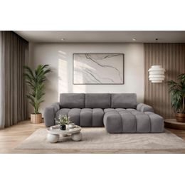 Ecksofa OTTO HOME "AZITA L-Form, 270 cm - OTTO. Verl&auml;ssliche Qualit&auml;t.", grau (dunkelgrau), B:270cm H:84cm T:166,5cm, 100% Polyester, Sofas, Ecksofa, wahlweise als Schlafsofa m. Bettkasten, Bubble-Optik