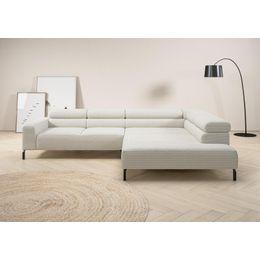 Ecksofa Home Affaire "Antonelli, L-Form, inkl. Kopfteilverstellung, Breite 312 cm", wei&szlig;, B:312cm H:71cm T:219cm, 95% Polyester, 5% Nylon, Sofas, Ecksofa, ohne Sitztiefenverstellung, in Cord, wei&szlig;