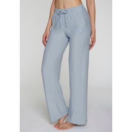 Loungehose Vivance ACTIVE, Damen, Gr. M (40/42), N-Gr, blau meliert, Trikot, Obermaterial: 88% Polyester, 12% Elasthan, meliert, figurumspielend lang, Hosen Loungehose, mit weitem Bein und Teilungsn&auml;hte