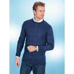 Rundhalspullover CLASSIC "Pullover", Herren, Gr. 54, blau (marine), 100% Polyacryl, unifarben, Pullover Rundhalspullover