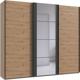 Schwebet&uuml;renschrank wimex "Bern Schiebet&uuml;renschrank TOPSELLER", schwarz (artisan eiche nachbildung, graphit, griffe: schwarz), B:270cm H:236cm T:64cm, Holzwerkstoff, Schr&auml;nke, Schwebet&uuml;renschrank, Schrank mit zus&auml;tzlicher Innenausstattung, Garderobe