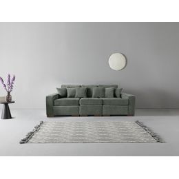 3-Sitzer Home Affaire "Skara", grau, B:310cm H:86cm T:100cm, 100% Polyester, Sofas, 3-Sitzer, Lounge-Sofa mit Federkernpolsterung, in vielen Bezugsvarianten