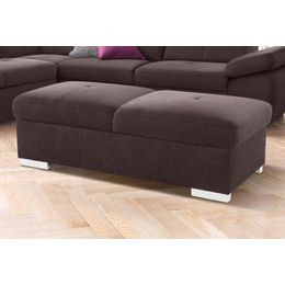Hocker exxpo - SOFA FASHION "Spring Bankhocker, guter Sitzkomfort und tolle Verarbeitungsdetails", braun (mocca), B:140cm H:44cm T:67cm, NaturLEDER (echtes Rindsleder) in Sitz und R&uuml;cken. Korpus in passendem Kunstleder SOFTLUX bezogen;Luxus-Microfaser (100% Polyester);Struktur ( 100%Polyester), Hocker, Hocker