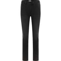 Slim-fit-Jeans Mustang "Damen Style Shelby Slim", Damen, Gr. 26, L&auml;nge 30, 801 schwarz, Denim/Jeans, 79% Baumwolle, 9% Elastomultiester, 9% Lyocell, 3% Elasthan, slim fit, Jeans Slim-fit-Jeans