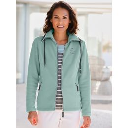 Fleecejacke Casual Looks, Damen, Gr. 42, gr&uuml;n (jadegr&uuml;n), 100% Polyester, unifarben, Jacken Fleecejacke
