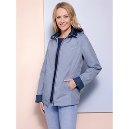 Langjacke Classic Basics, Damen, Gr. 44, blau (taubenblau), 100% Polyester, unifarben, Jacken Langjacke