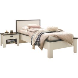 Bettanlage Home Affaire "SHERWOOD", wei&szlig; (pinie wei&szlig; dekor), B:170cm H:93cm T:213cm, Schlafzimmerm&ouml;bel-Sets, Bettanlage, Liegefl&auml;che Bett 90x200cm, Nachttisch mit 1 Schublade