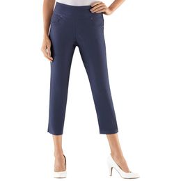 Stretch-Hose Casual Looks, Damen, Gr. 19, Kurzgr&ouml;&szlig;en, blau (marine), 72% Viskose, 25% Polyamid, 3% Elasthan, unifarben, 7/8-L&auml;nge, Hosen Stretch-Hose