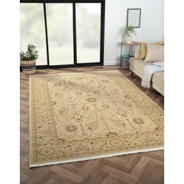 Teppich "Maryam 2", beige (cream, beige), B:200cm H:7,5mm L:290cm, Polypropylen (PP), MyFlair M&Ouml;BEL & ACCESSOIRES, Teppiche, Teppich, Kurzflor, Orient Optik, edler Glanz, mit Fransen, besonders weich