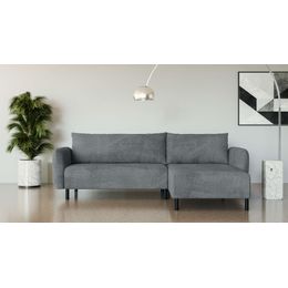 Ecksofa Home Affaire "Glandine", grau (dunkelgrau), B:233cm H:82cm T:177cm, 100% Polyester, Sofas, Ecksofa, L-Form