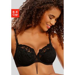 B&uuml;gel-BH Nuance, Damen, Gr. 75, Cup B, schwarz, Spitze, Obermaterial: 50% Polyester, 30% Polyamid, 20% Elasthan, BHs B&uuml;gel-BH, mit Stickerei Spitze in floraler Optik, Dessous