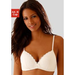 Bralette-BH Nuance, Damen, Gr. 75, Cup A, beige (creme), Spitze, Obermaterial: 60% Polyamid, 35% Polyester, 5% Elasthan, BHs Bralette-BH, ohne B&uuml;gel mit Spitze, Dessous