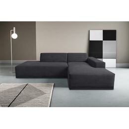 Ecksofa WERK2 "Apollo, hoher Sitzkomfort, aktuelles Design, Breite 264cm, L-Form", anthrazit, B:264cm H:70cm T:188cm, 90% Polyester, 10% Nylon, Sofas, Ecksofa, Puristisches Design mit maximalem Komfort