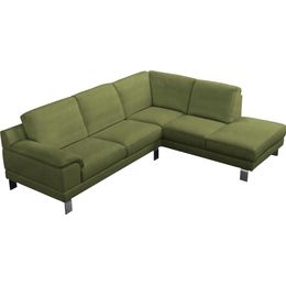 Ecksofa Egoitaliano "Shakira, Design und Sitzkomfort auf hohem Niveau, tolle Details", gr&uuml;n (kiwi), B:240cm H:84cm T:212cm, Sofas, Ecksofa, mit Ottomane, L-Form, elegante Metallf&uuml;&szlig;e
