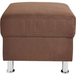 Sit & More Hocker SIT & MORE "Ascara", braun, B:55cm H:46cm T:55cm, Luxus-Microfaser (100% Polyester);Softlux-Kunstleder;NaturLeder, Hocker, Hocker