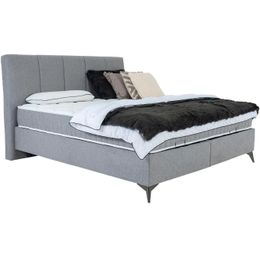 Boxbett Home Affaire "Sorelle inkl. Bettkasten und Topper", grau, B:189cm L:214cm, 100% PES, Komplettbetten, Boxbett, erh&auml;ltlich in den Breiten 160, 180 & 200 cm