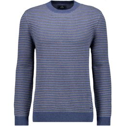 Rundhalspullover Ragman, Herren, Gr. 58, blau, melange, 782, Strick, 100% Baumwolle, Rundhals, Pullover Rundhalspullover