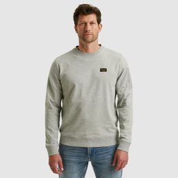 PME-Legend Sweatshirt PME LEGEND, Herren, Gr. XL, light grau melee, Sweatware, Obermaterial: 95% Baumwolle, 5% Elasthan, unifarben, regular fit normal, Rundhals, Rippb&uuml;ndchen, Sweatshirts Sweatshirt, mit Logo Stickerei