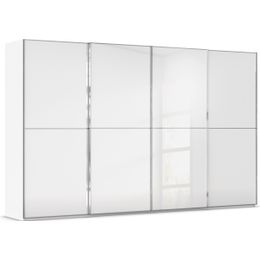 Schwebet&uuml;renschrank Rauch "Kleiderschrank Schrank Garderobe Schlafzimmerschrank SCALE-DUO", wei&szlig; (alpinwei&szlig;, glas kristallwei&szlig;, griffleisten chrom), B:360cm H:223cm T:68cm, Holzwerkstoff, Schr&auml;nke, Schwebet&uuml;renschrank, edle zweigeteilte T&uuml;ren Glas-Front mit 3 Zierleisten MADE IN GERMANY