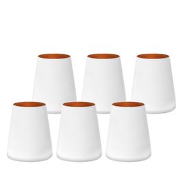 Glas ST&Ouml;LZLE "Becher Power 380 ml 6er Set", bunt (wei&szlig;, bronze), Glas, Trinkgef&auml;&szlig;e, Glas