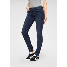 Skinny-fit-Jeans Pepe Jeans "SOHO", Damen, Gr. 28, L&auml;nge 30, blau (h45 schwarz used worn), Denim/Jeans, Obermaterial: 84% Baumwolle, 14% Polyester, 2% Elasthan, skinny fit lang, Jeans Skinny-fit-Jeans, im 5-Pocket-Stil mit 1-Knopf Bund und Stretch-Anteil, Topseller