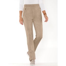 Schlupfhose Classic Basics, Damen, Gr. 26, Kurzgr&ouml;&szlig;en, beige (sesam), 90% Polyester, 10% Elasthan, unifarben, lang, Hosen Schlupfhose