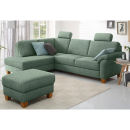 Ecksofa Home Affaire "Borkum L-Form, B: 249 cm - OTTO. Verl&auml;ssliche Qualit&auml;t.", gr&uuml;n (gr&uuml;n, grau), B:249cm H:87cm T:189cm, Struktur (100% Polyester);Luxus-Microfaser ALTARA NUBUCK (100% Polyester);MELROSE (100% Polyester);Luxus-Microfaser Toro (100% Polyester), Sofas, Ecksofa, optional Bettfunktion, Federkern