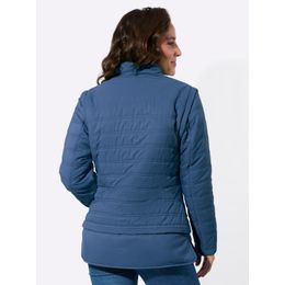 Doppeljacke Casual Looks, Damen, Gr. 52, jeansblau, 100% Polyester, Wattierung:100% Polyester, Jacken Doppeljacke