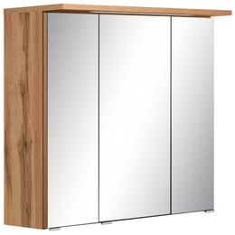 Spiegelschrank Welltime "Ravenna", braun (eichefarben), B:70cm H:68cm T:20cm, Holzwerkstoff, Schr&auml;nke, Spiegelschrank, Breite 70 cm