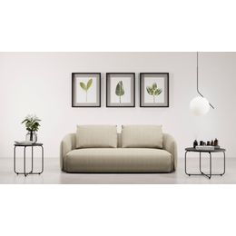 3-Sitzer Trendmanufaktur "Shawn Designsofa, elegant geschwungen Armlehnen, bequem", beige (sand), B:226cm H:87cm T:99cm, 95% Polyester, 5% Polyacryl, Sofas, 3-Sitzer, organischer Form, mit hochwertigem Bezug
