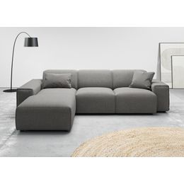 Ecksofa Home Affaire "Glimminge L-Form auch in Breitcord, Feincord + Easy care-Bezug", grau, B:264cm H:71cm T:191cm, 100% Polyester, Sofas, Ecksofa, Breite 264, Zierkissen