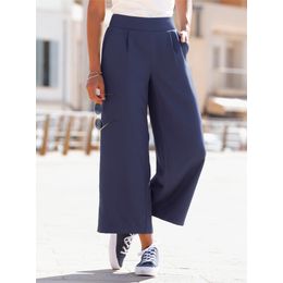 Culotte Casual Looks, Damen, Gr. 40, Normalgr&ouml;&szlig;en, blau (marine), 100% Polyester, unifarben, 7/8-L&auml;nge, Hosen Culotte